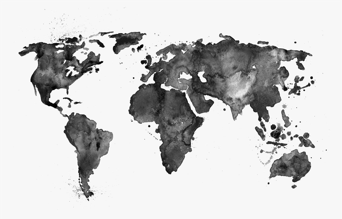 Mapa del Mundo Ilustrado Negro | Impresionante – www.impresionante.cl